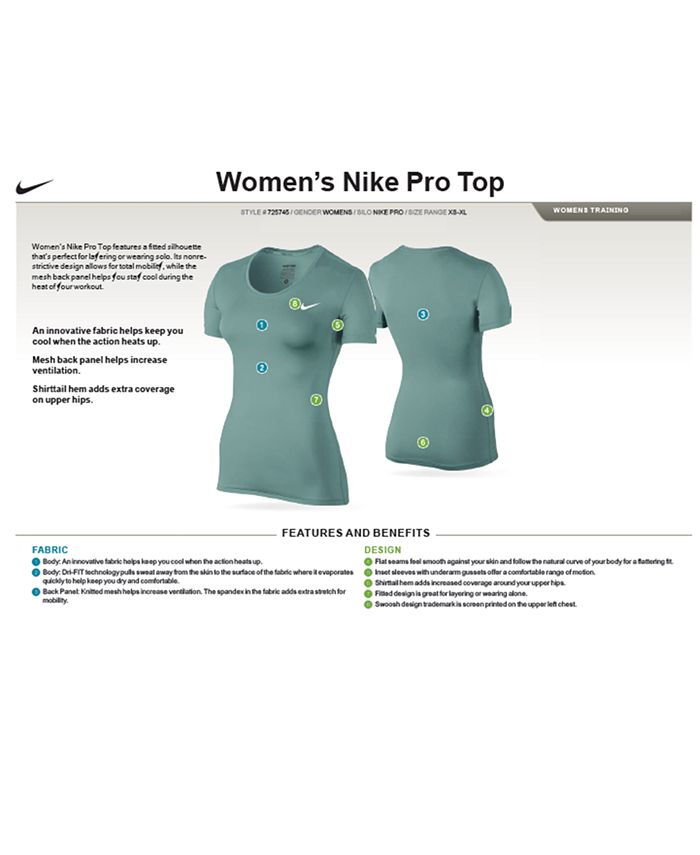Nike Pro Cool Dri-Fit Training Top - Macy's