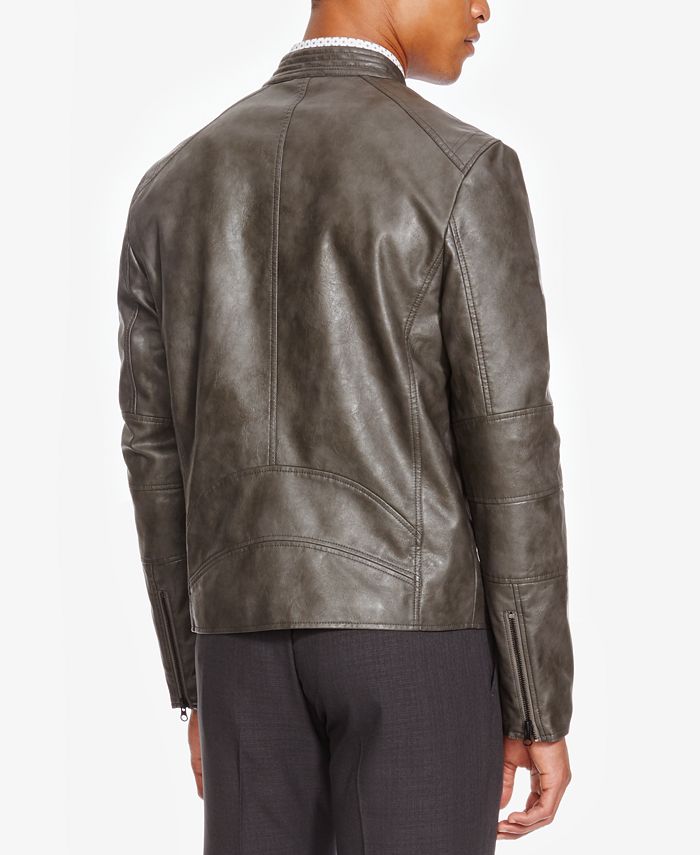Kenneth Cole New York Kenneth Cole.Faux Leather Moto Jacket - Macy's