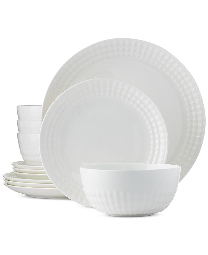 Hotel Collection CLOSEOUT! Apex Coupe 12-Piece Dinnerware Set, Service ...