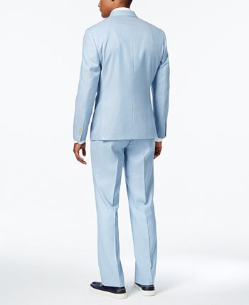 Kenneth Cole Reaction Men's Slim-Fit Icy Blue Micro-Grid Suit - Macy's