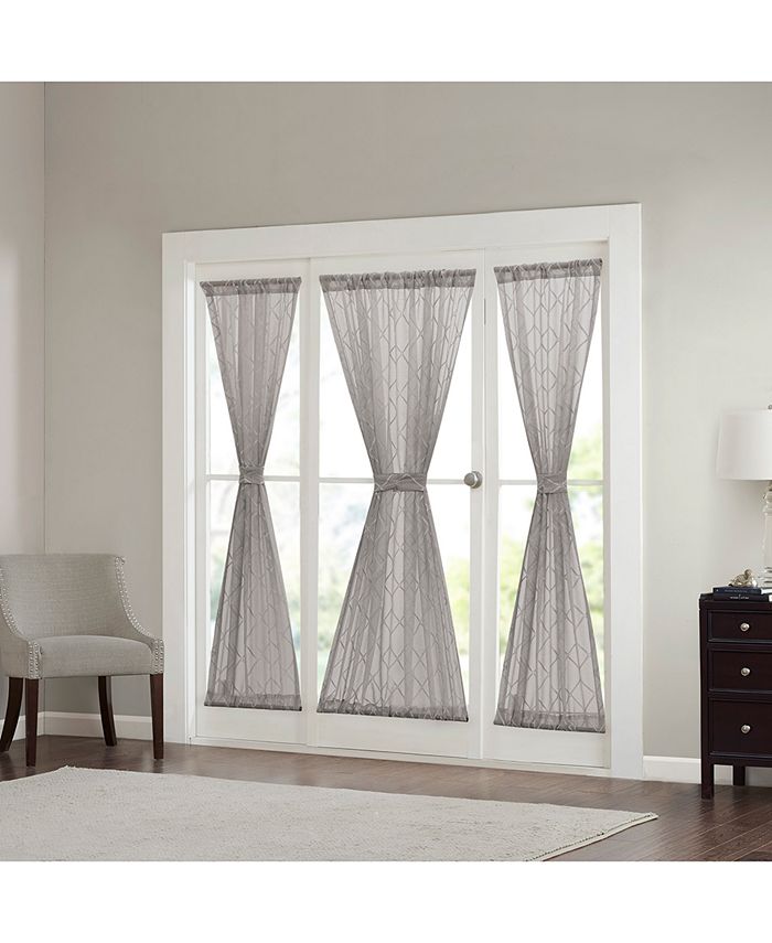 Madison Park Irina 52" x 40" Embroidered Diamond Sheer Door Panel - Macy's