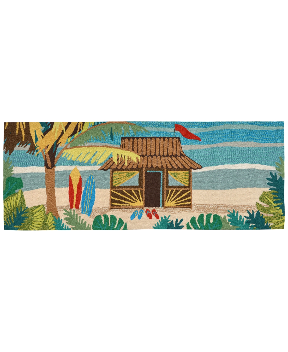 Liora Manne Front Porch Indoor/Outdoor Tiki Hut Multi 2 x 3 Area Rug
