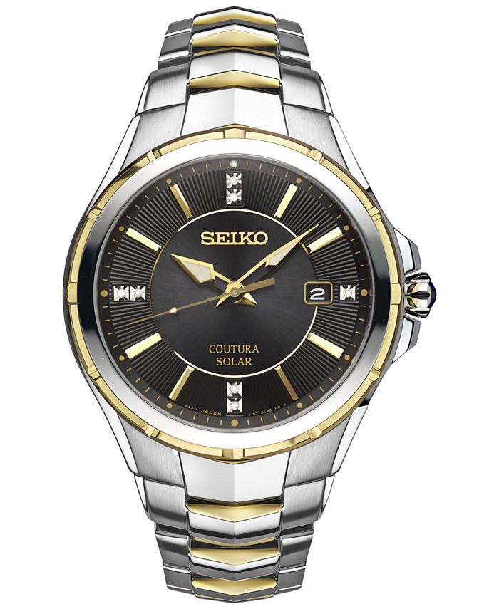 Seiko Men's Solar Coutura Diamond Accent Two-Tone Stainless Steel ...