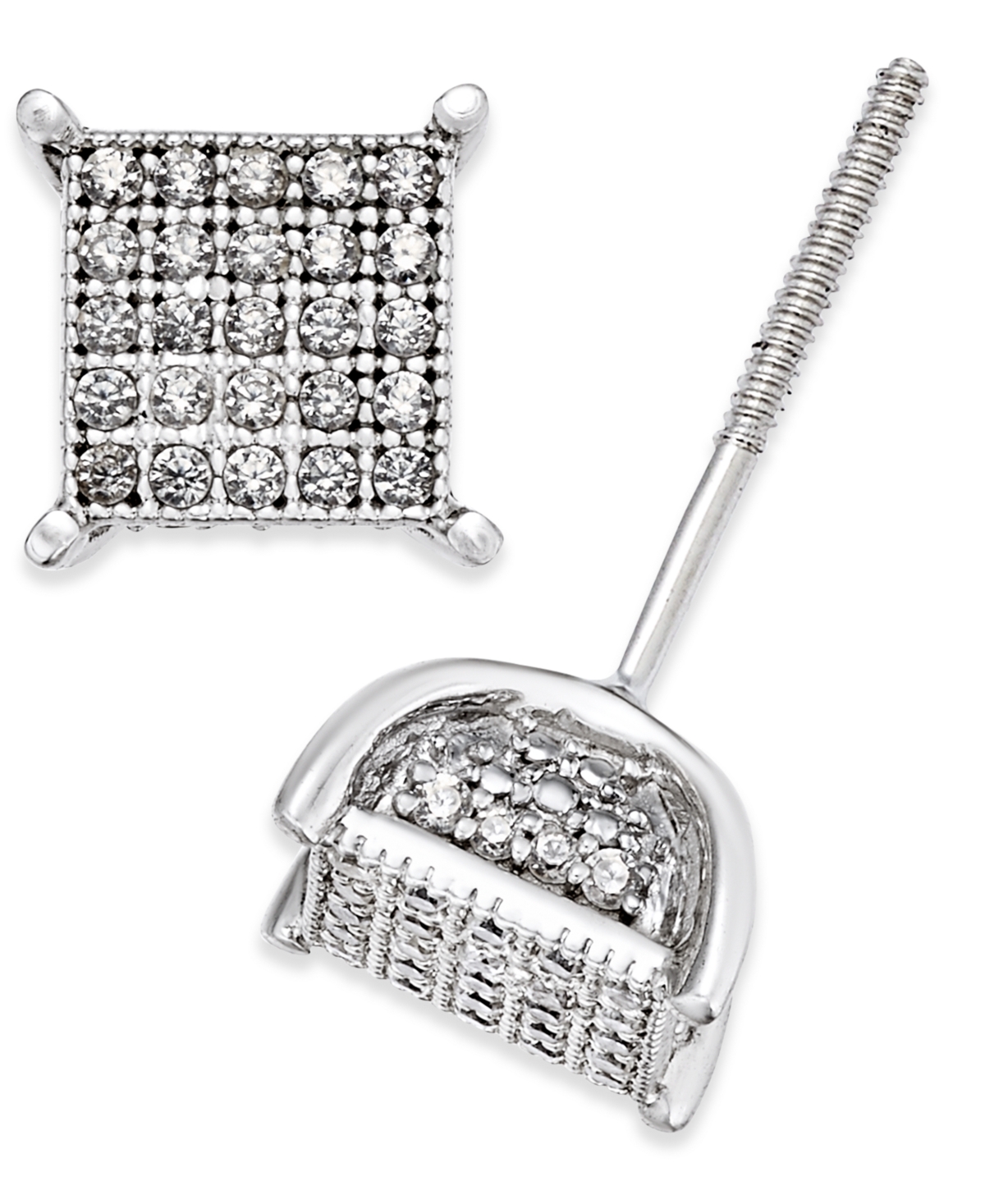 Click here for Mens Diamond Square Cluster Stud Earrings (1/4 ct.... prices