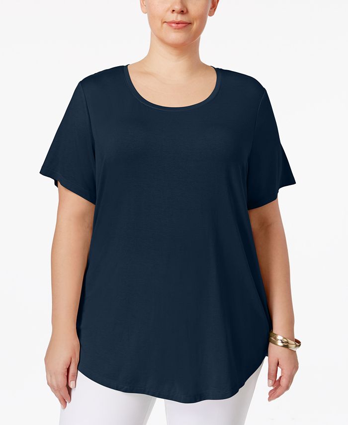 JM Collection Plus Size Short-Sleeve Top, Created for Macy's & Reviews ...