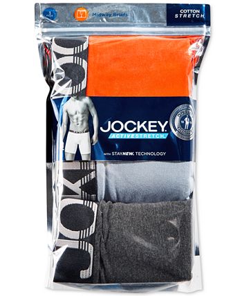 Jockey Active Stretch Tagless Midway Boxer Brief 3 Pack - Macy's