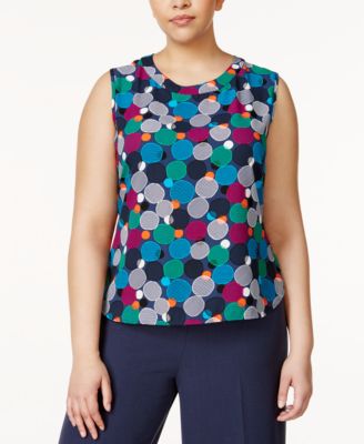 Anne Klein Plus Size Bubble-Print Shell - Macy's