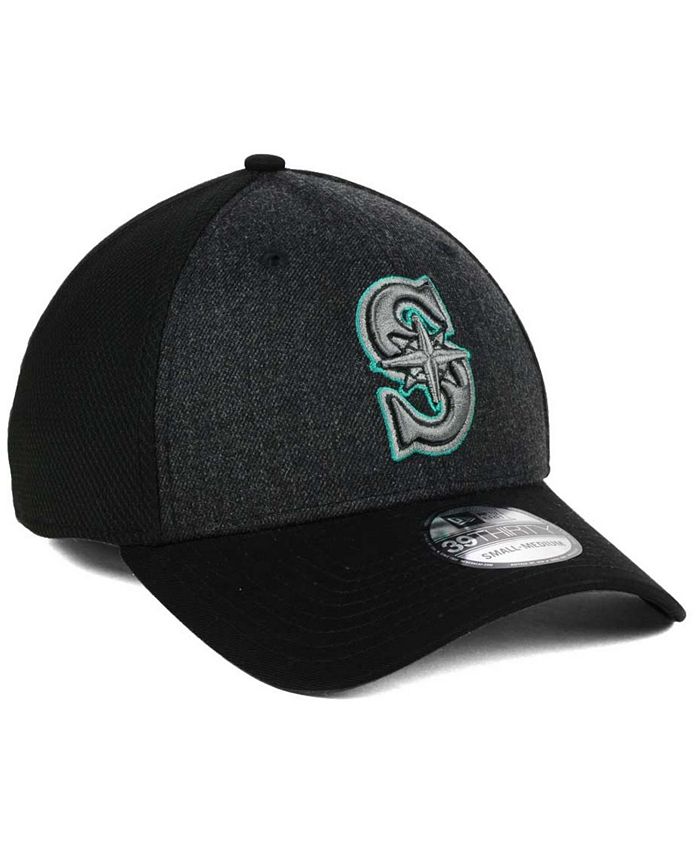 New Era Seattle Mariners Black Heathered 39THIRTY Cap - Macy's