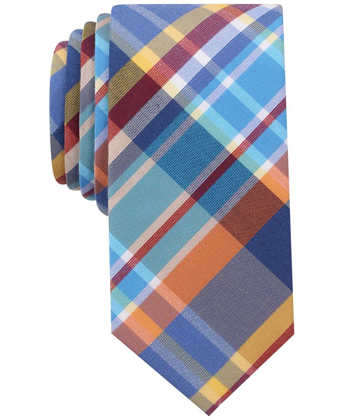 Bar III Men's Higgins Plaid Skinny Tie, Created for Macy's - Macy's