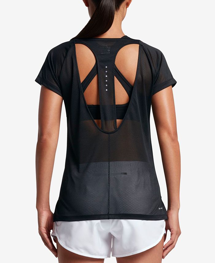 Nike Breathe Mesh Running Top - Macy's
