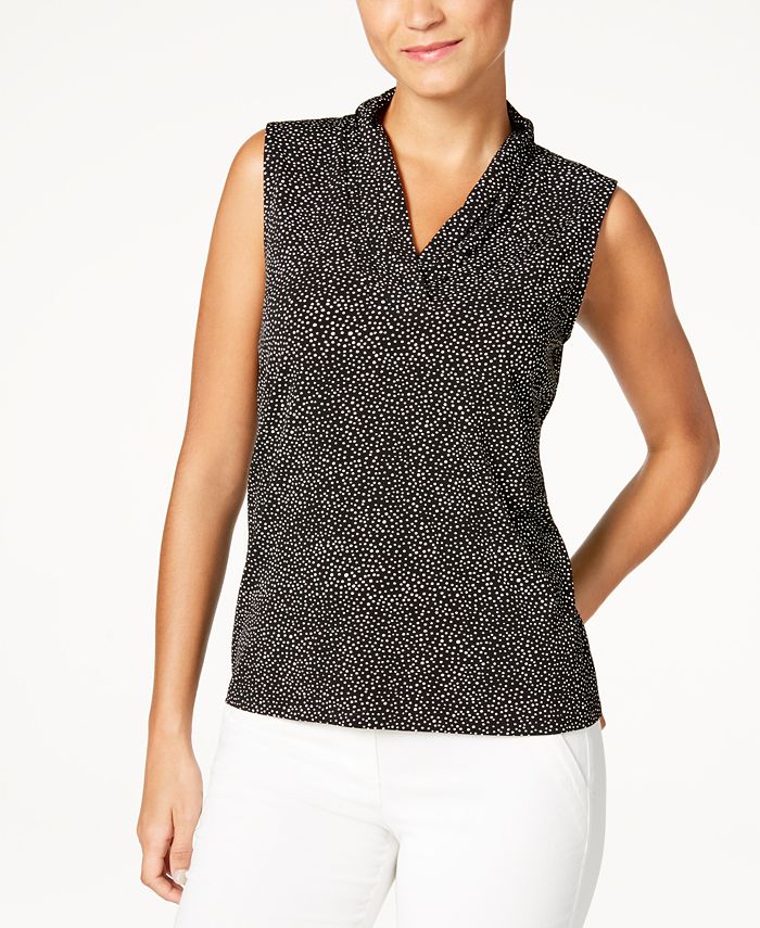 Anne Klein Pleated Sleeveless Top Macys