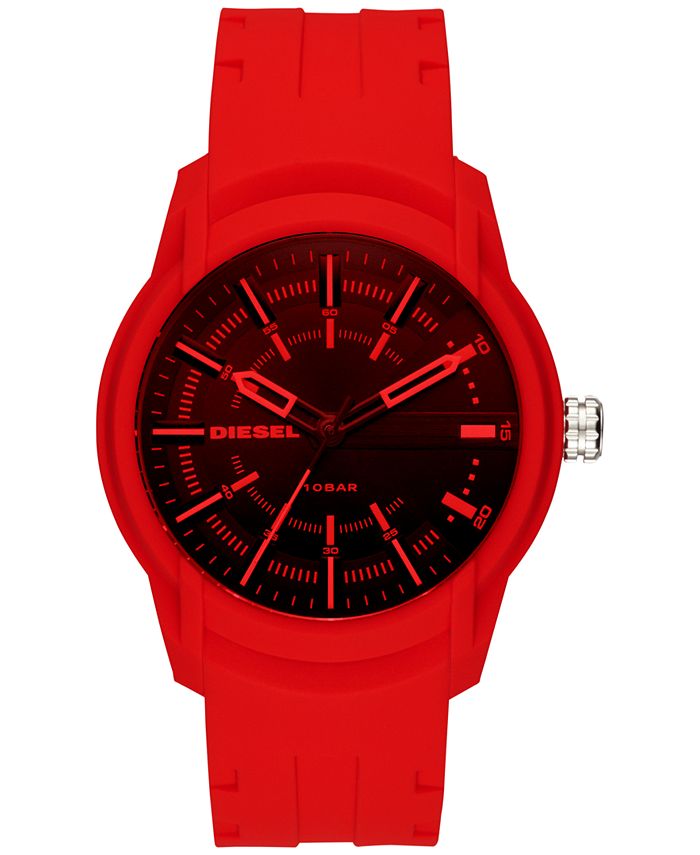 Diesel Men's Armbar Red Silicone Strap Watch 45mm DZ1820 - Macy's