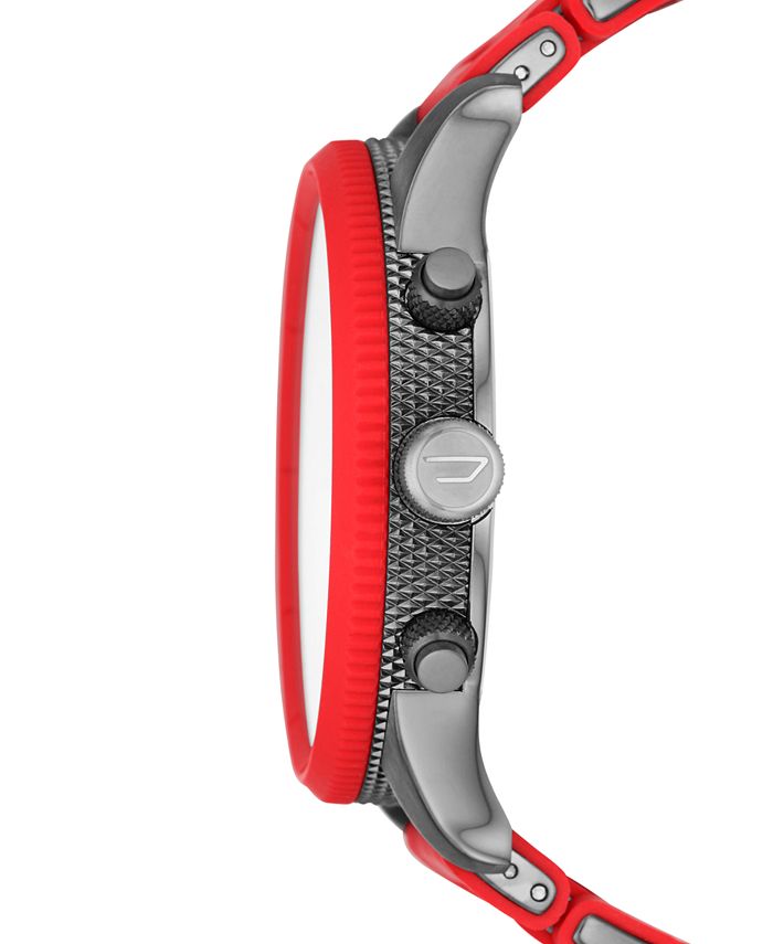 Diesel Men's Rasp Chrono Red Stainless Steel Bracelet Watch 50x59mm ...