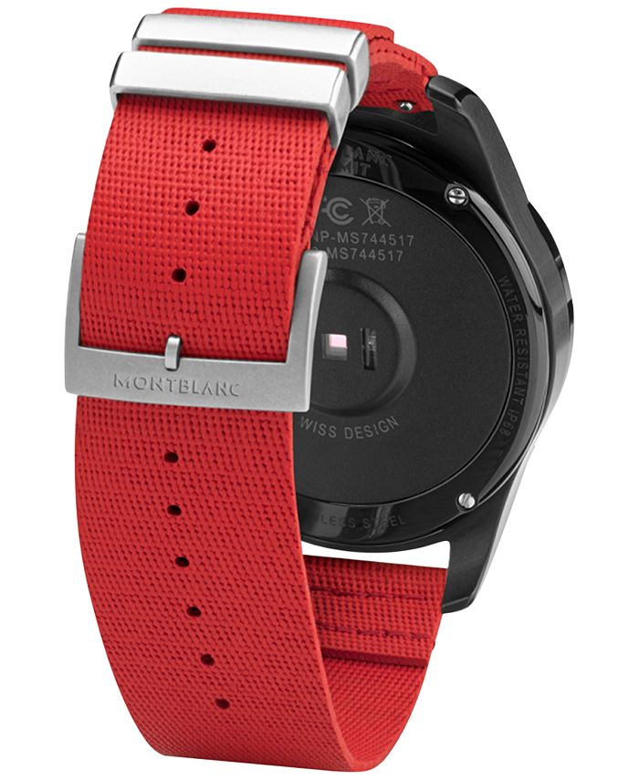 Montblanc Unisex Swiss Summit Red Rubber Strap Smart Watch 46mm - Macy's