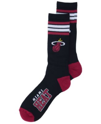 For Bare Feet Miami Heat 4 Stripe Deuce Crew Socks - Macy's