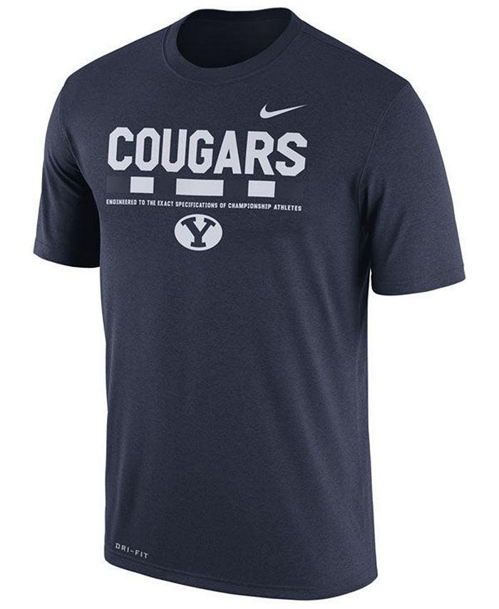 Nike Men's BYU Cougars Legend Staff Sideline T-Shirt - Macy's