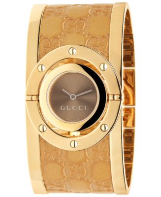 Gucci Women's Swiss Twirl Yellow Gold Plated Stainless Steel and ...