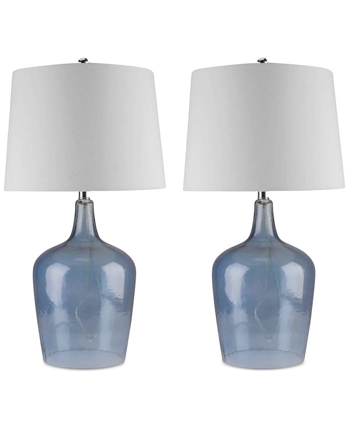 Abbyson Living Abbyson Set of 2 Zen Blue Glass Table Lamps - Macy's