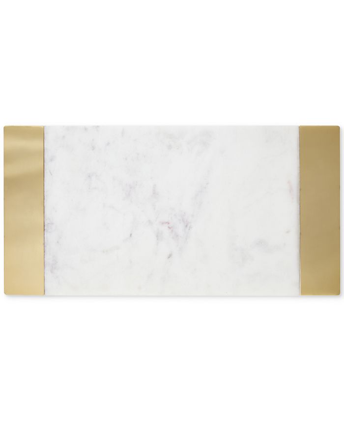 Hotel Collection Modern Marble Serving Board with Metal Inlays, Created ...
