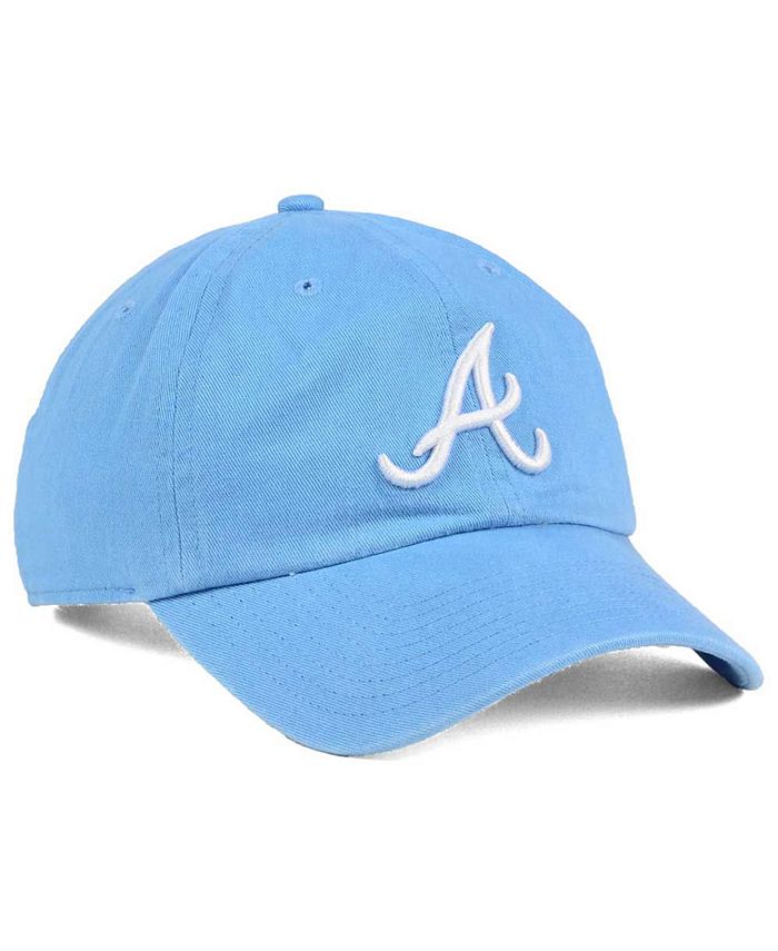 '47 Brand Women's Atlanta Braves Powder Blue/White CLEAN UP Cap - Macy's