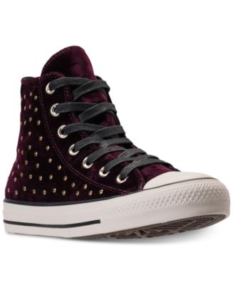 Converse Women's Chuck Taylor Hi Velvet Stud Casual Sneakers from ...