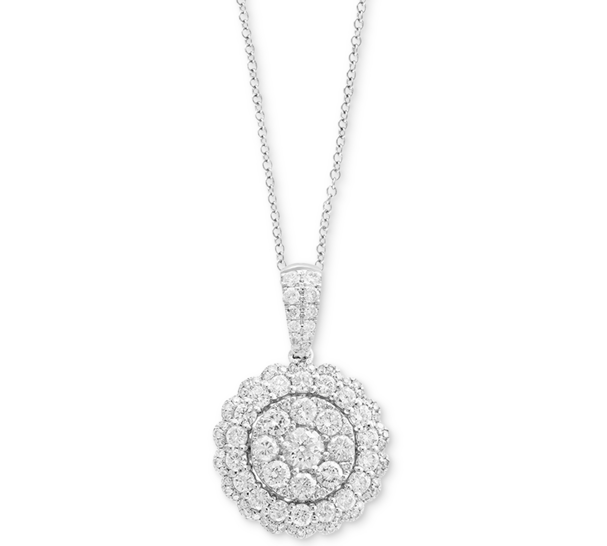 Click here for Effy Halo Cluster Pendant Necklace (1-1/5 ct. t.w.... prices
