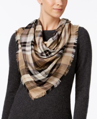 Echo Woven Plaid Square Scarf - Macy's