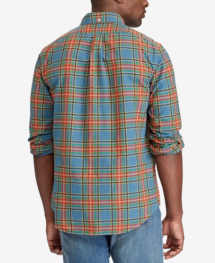 Polo Ralph Lauren Men's Big & Tall Iconic Plaid Oxford Shirt - Macy's