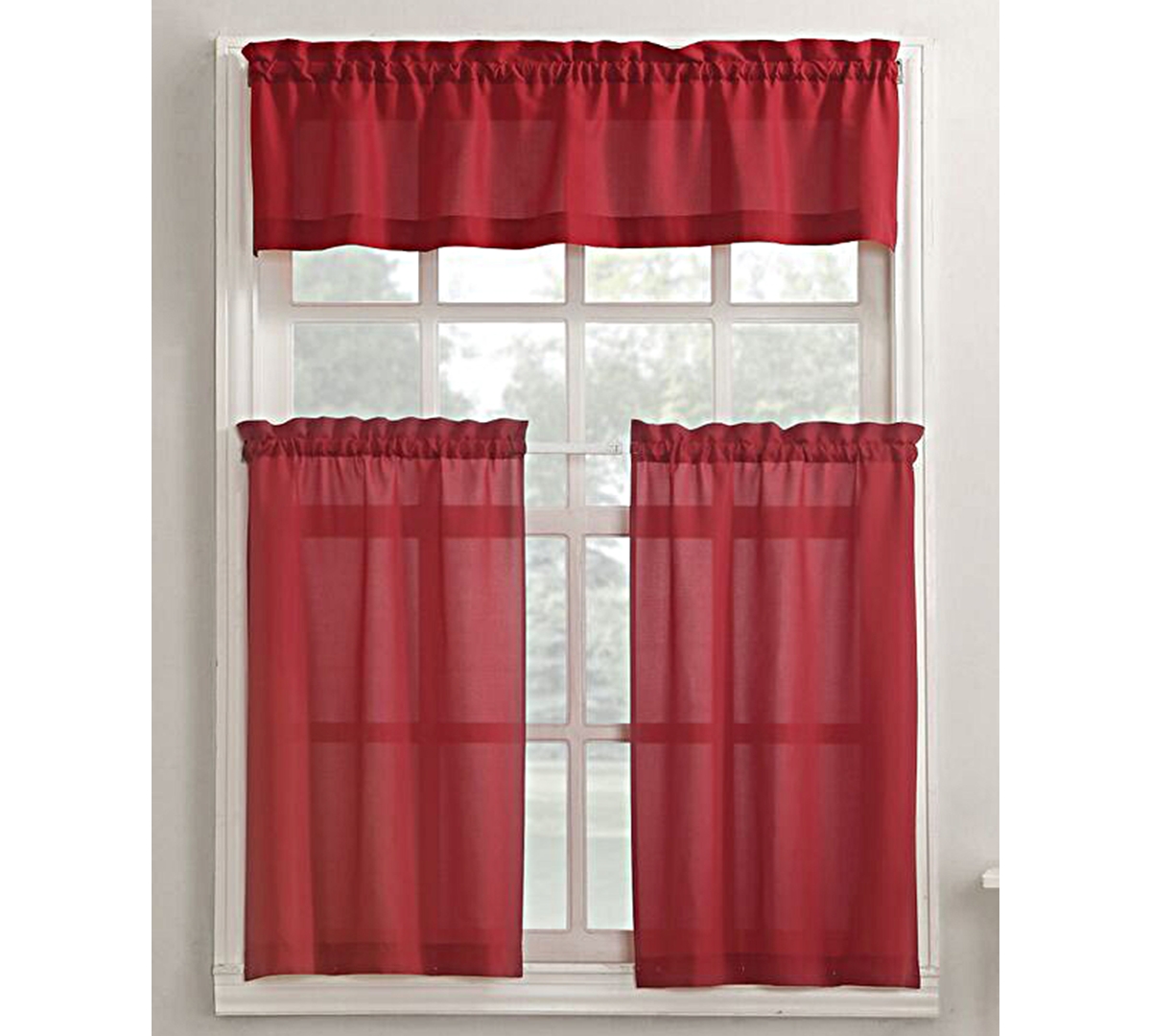 Click here for Martine Microfiber Semi-Sheer Rod Pocket Kitchen C... prices