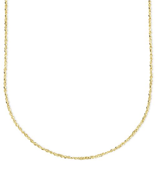 Italian Gold 14k Gold Necklace, 20" Perfectina Chain (1-1/8mm ...