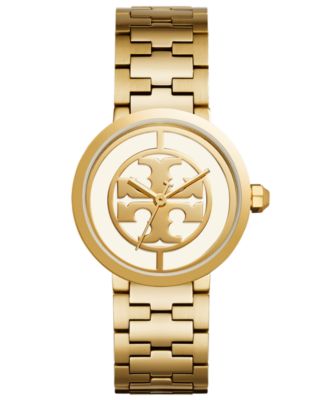 Tory Burch Women's Reva Gold-Tone Stainless Steel Bracelet Watch 36mm ...