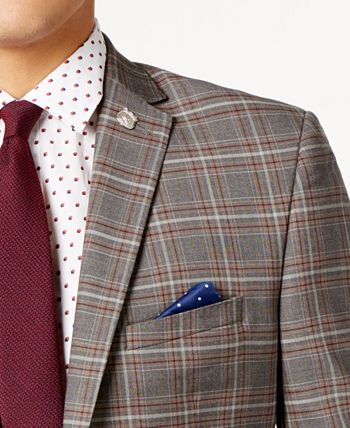 Nick Graham Men's Slim-Fit Plaid Jacket - Macy's