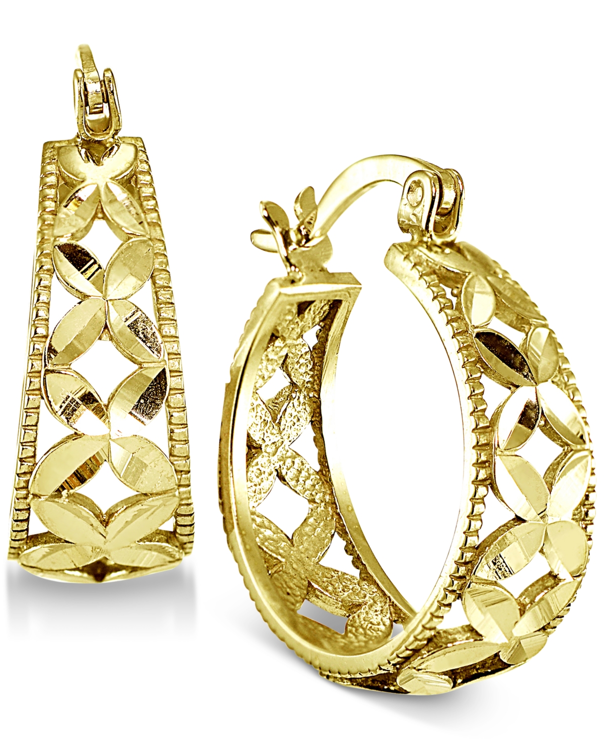 Click here for Giani Bernini Small Floral Hoop Earrings  0.75  Cr... prices