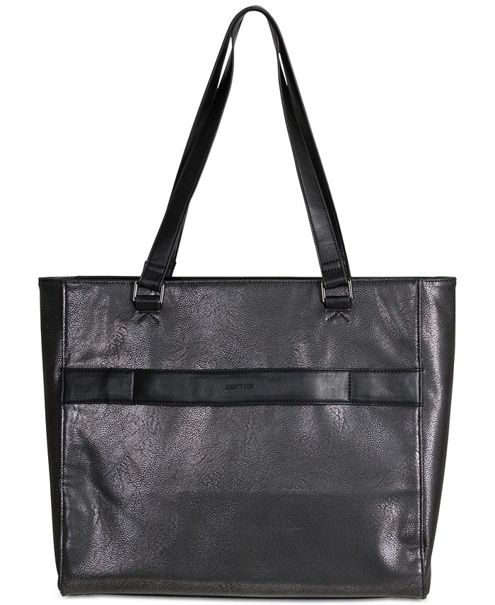 Kenneth Cole Reaction Tote-ally Silver Faux-Leather Tote - Macy's