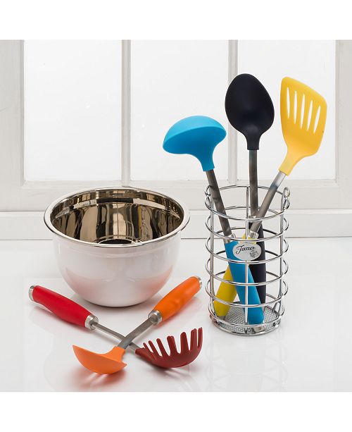 Fiesta 6-Pc. Multi Utensil Set with Crock & Reviews - Flatware - Dining ...