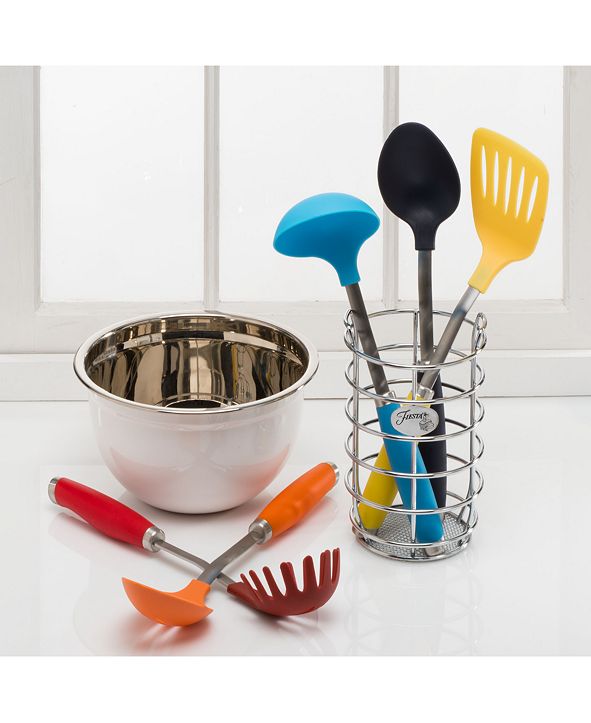 Fiesta 6-Pc. Multi Utensil Set with Crock & Reviews - Flatware - Dining ...