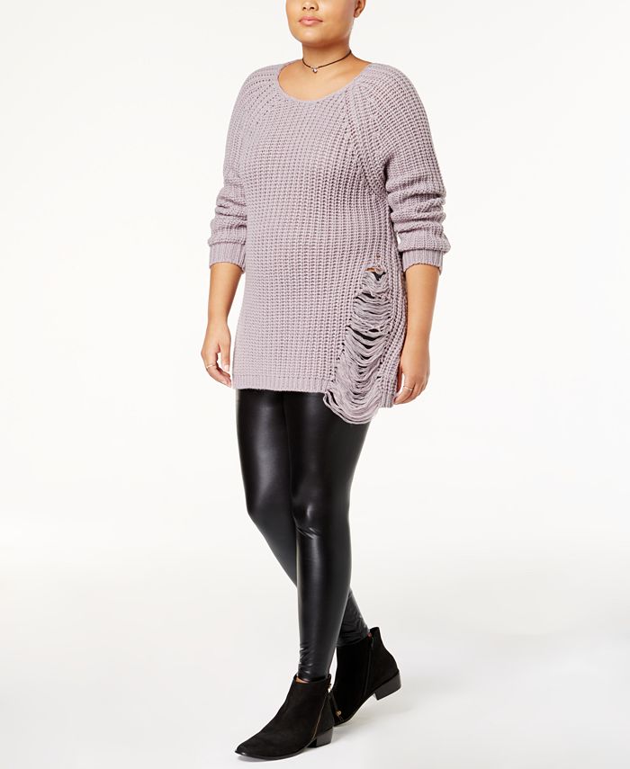 Planet Gold Trendy Plus Size Ripped Sweater - Macy's