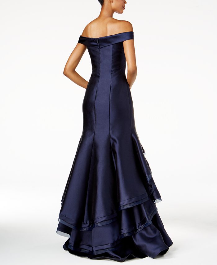 XSCAPE Ruffled Off-The-Shoulder Gown - Macy's