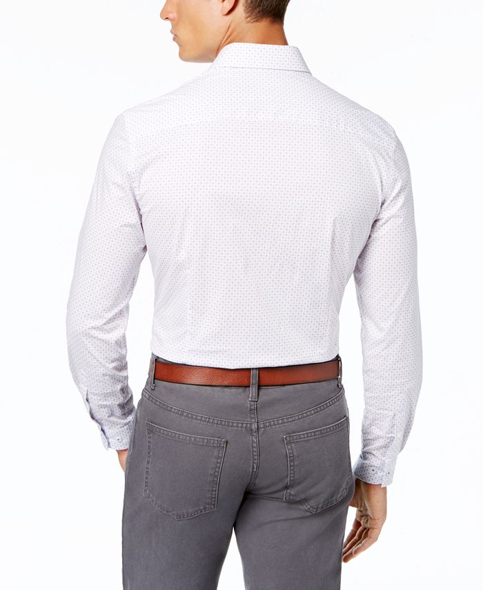 ConStruct Con.Struct Men's Slim-Fit Stretch Blue Geo Dress Shirt - Macy's