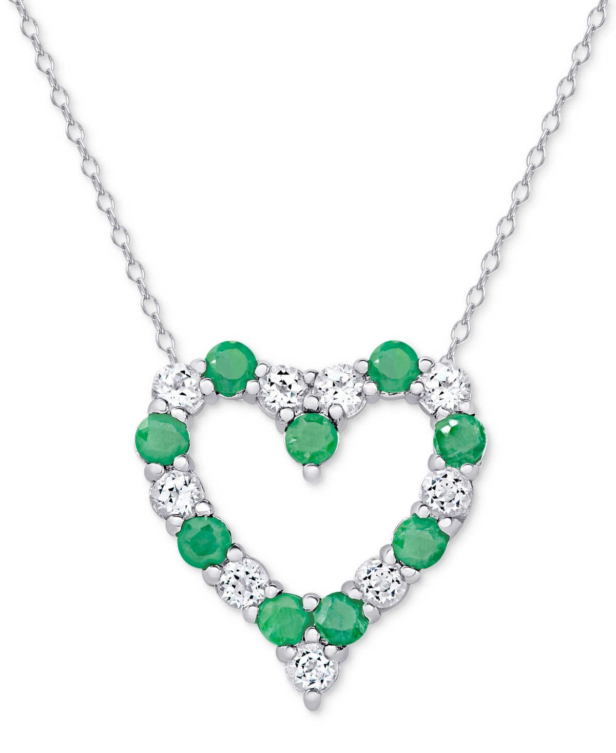 Click here for Emerald (1 ct. t.w.) & White Topaz (1 ct. t.w.) He... prices