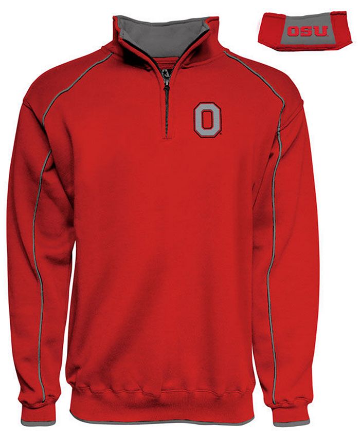 J America Men's Ohio State Buckeyes Piped Quarter-Zip Pullover - Macy's
