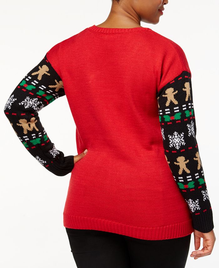 Planet Gold Trendy Plus Size Light-Up Squad Goals Sweater - Macy's