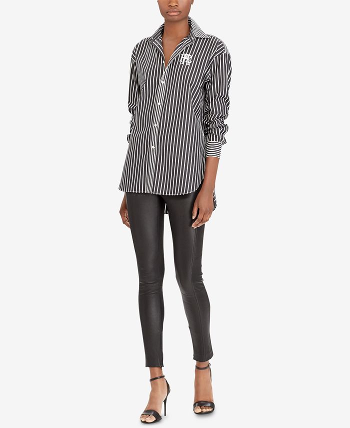 Polo Ralph Lauren Monogram Boyfriend Shirt - Macy's
