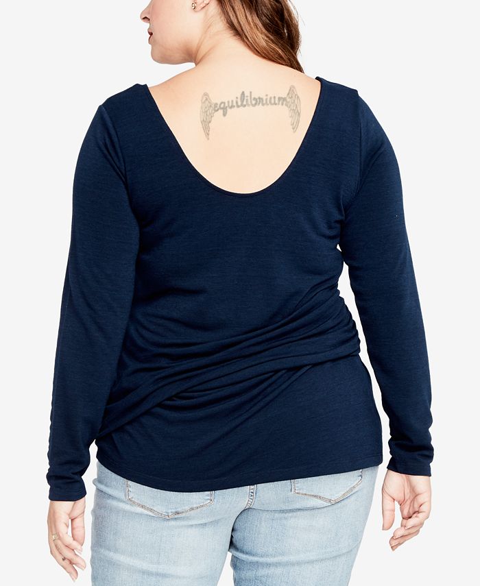 RACHEL Rachel Roy RACHEL Rachel Roy Trendy Plus Size Ruched Top - Macy's