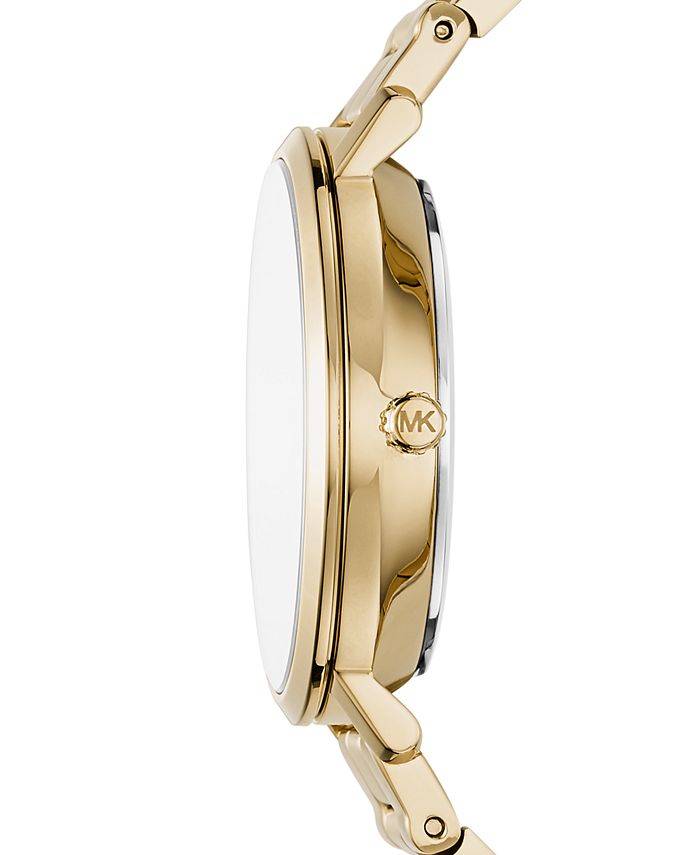 Michael Kors Women's Jaryn Gold-Tone Stainless Steel Bracelet Watch ...