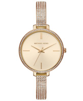 Michael Kors Women's Jaryn Gold-Tone Stainless Steel Bracelet Watch ...