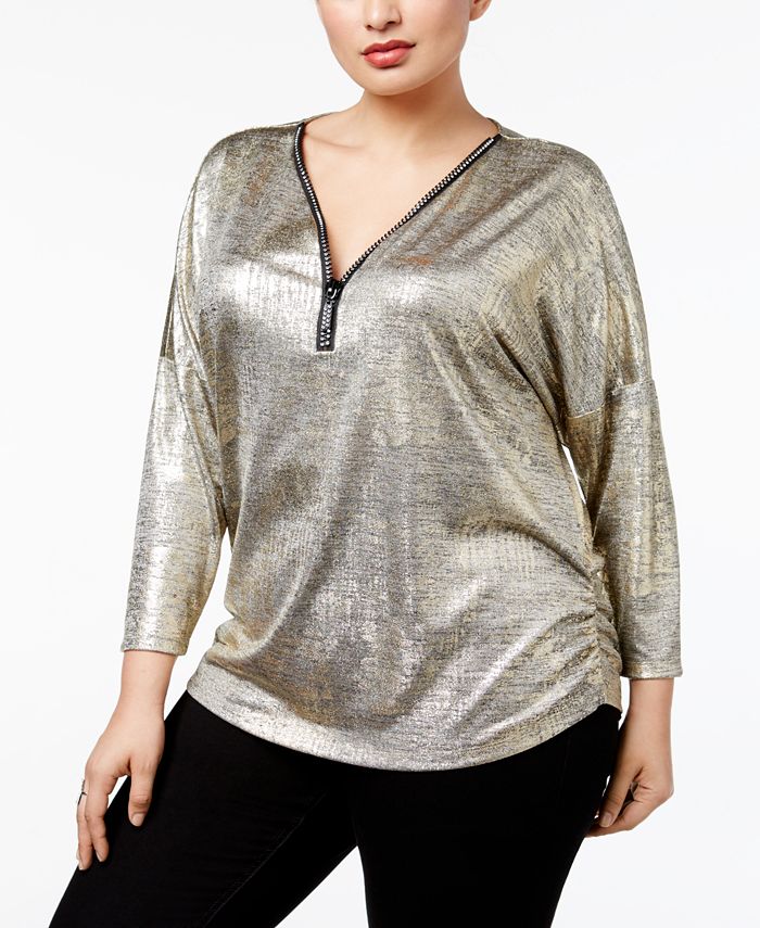 JM Collection Plus Size Metallic Top, Created For Macy's - Macy's