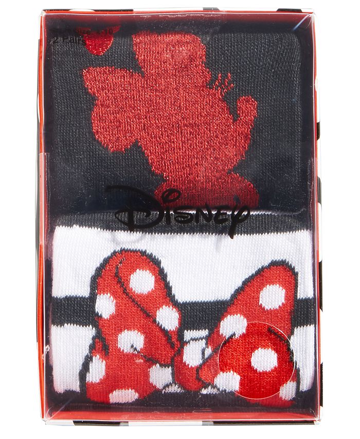 Disney Women's 2-Pk. Boxed Minnie Mouse Crew Socks - Macy's
