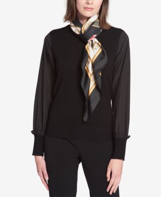 DKNY Heritage-Print Silk Square Scarf, Created for Macy's - Macy's