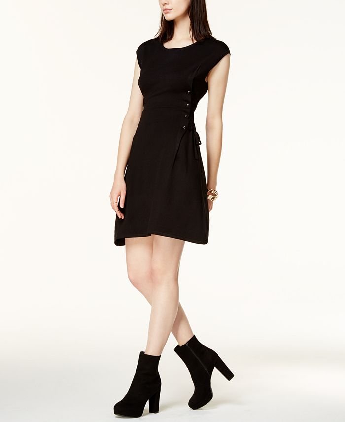 Bar III Lace-Up Sweater Dress, Created for Macy's - Macy's
